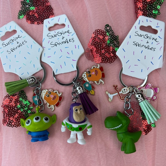 Disney | Other | Pixar Toy Story Keychain Charm Woody Buzz Wheezy ...